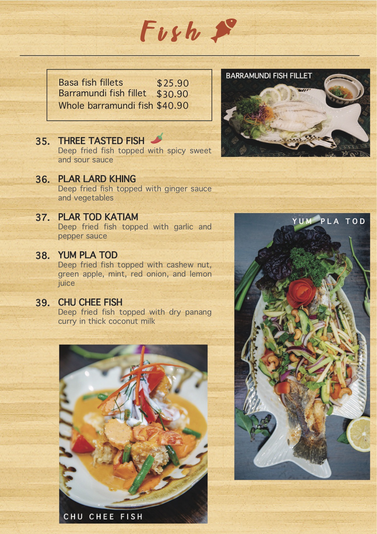 Dine-in Menu – Chur Thai Restaurant